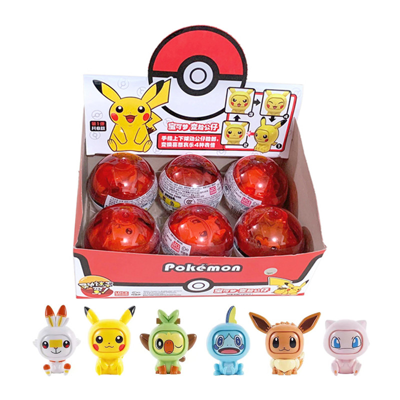 Jual Original Pokemon Pikachu Gengar Doll Movable Face Changing Series ...