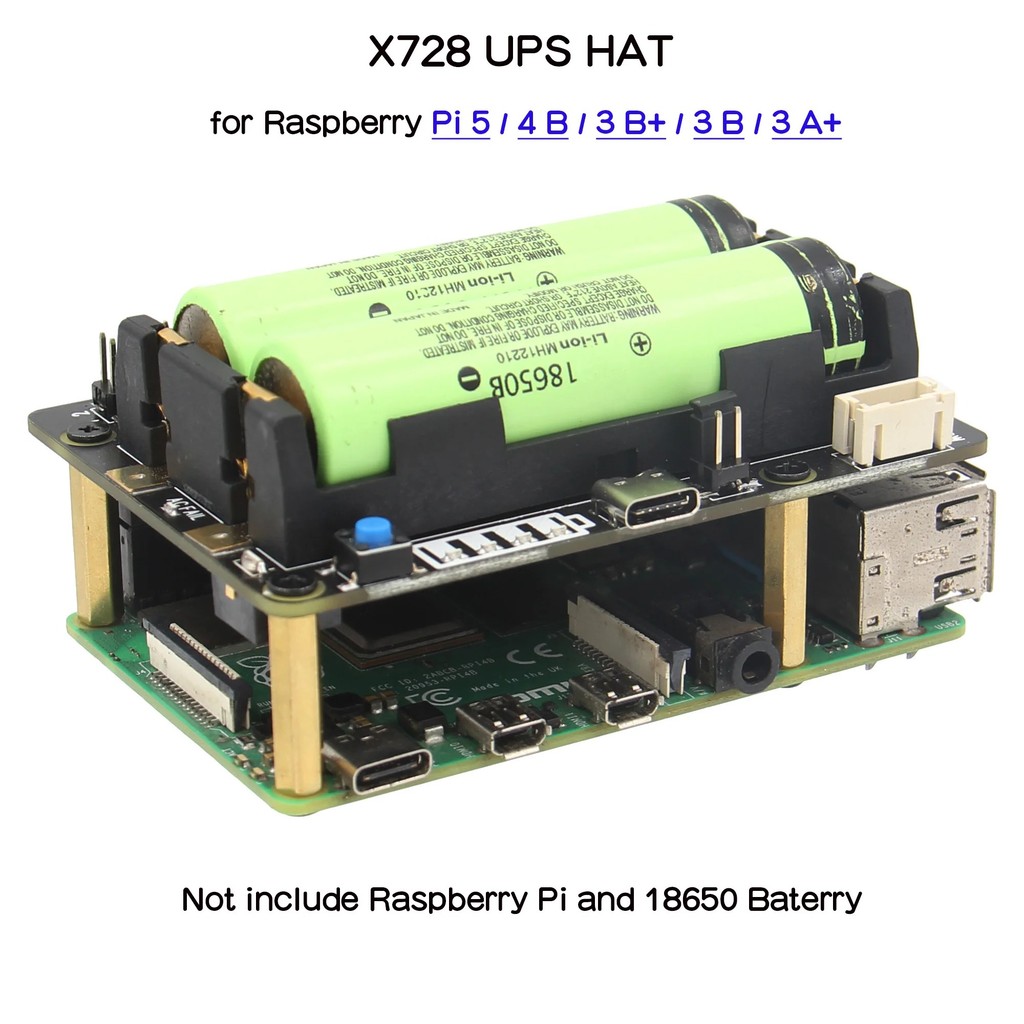 Jual Raspberry Pi UPS HAT, X728 V2.5 Power Mangement Board for ...