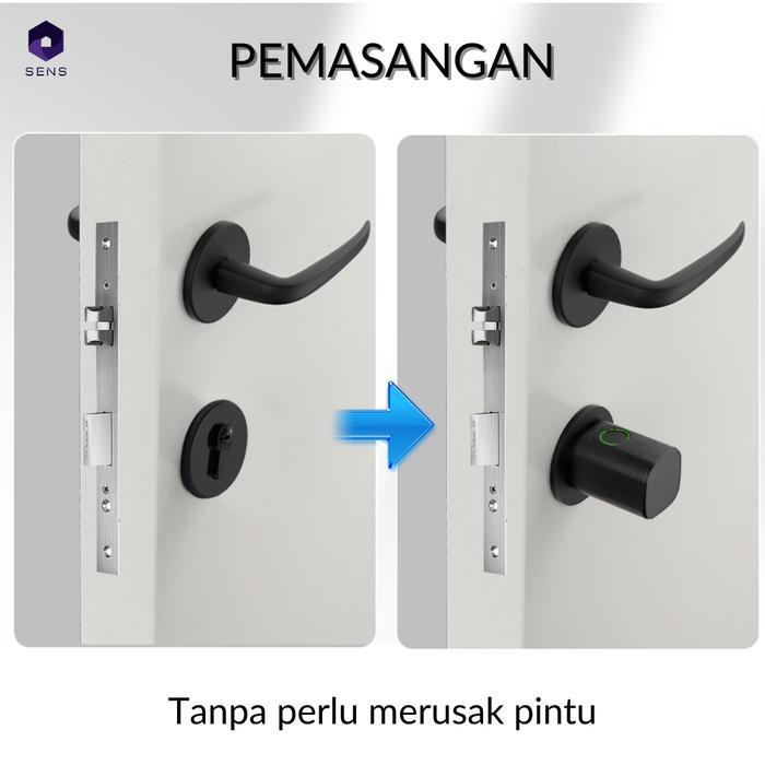 Jual SENS Smart cylinder lock - Kunci pintu digital tuya splashproof ...