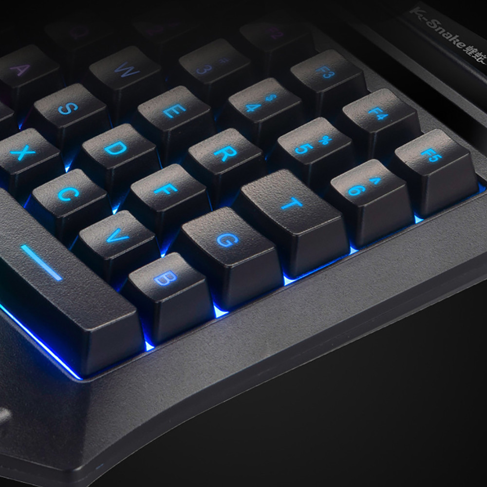 Jual 1PC One-Handed Gaming Keyboard Ergonomic LED RGB Backlit Portable ...