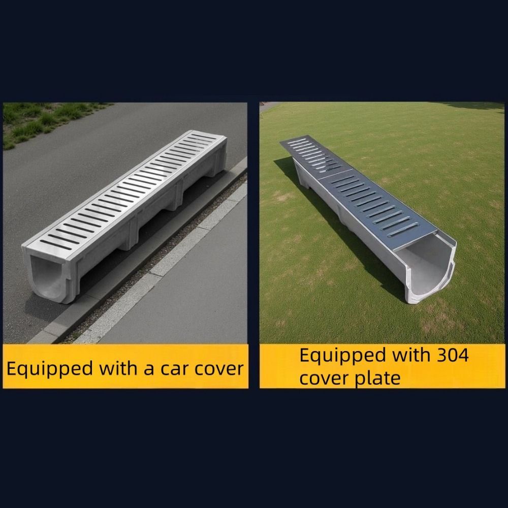 Jual Resin Drainage Gutter Single Row Grate U-shaped Groove Finished ...