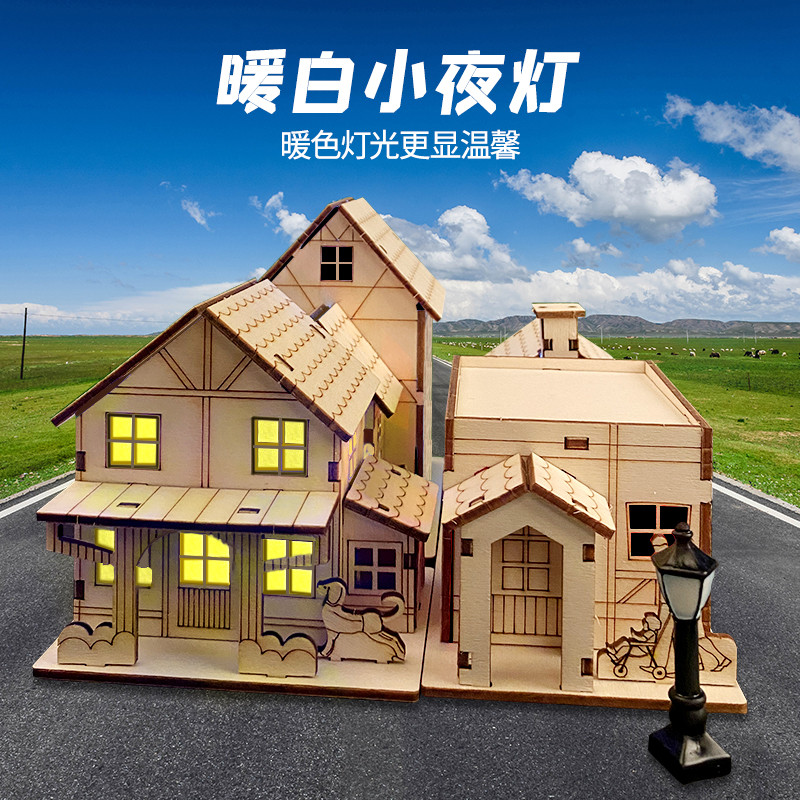 Jual 1:50 scale Miniature House Wood Model Building Prefabricated House ...