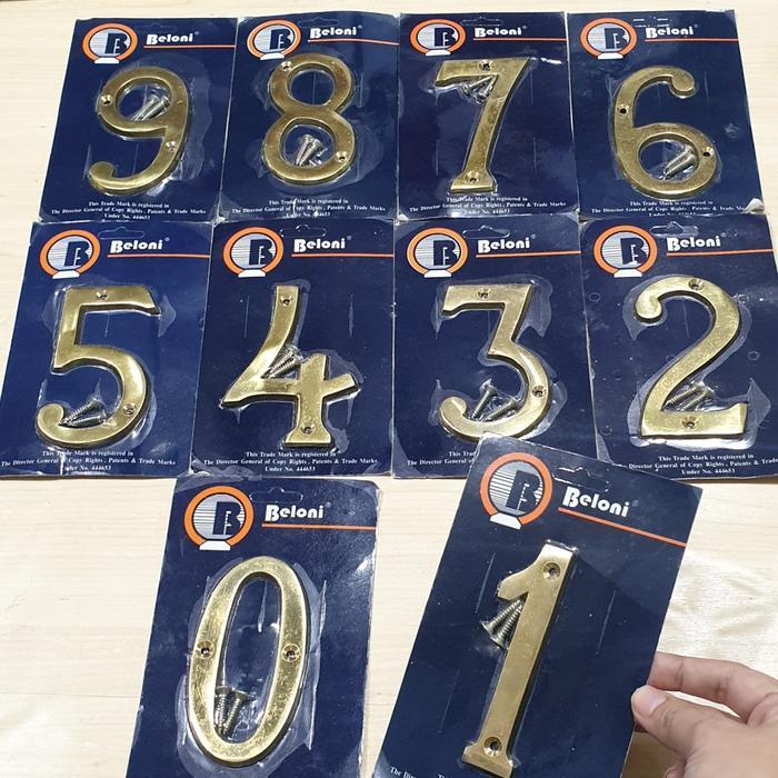 Jual New Nomor Rumah Angka Gold 10 cm Beloni | Shopee Indonesia