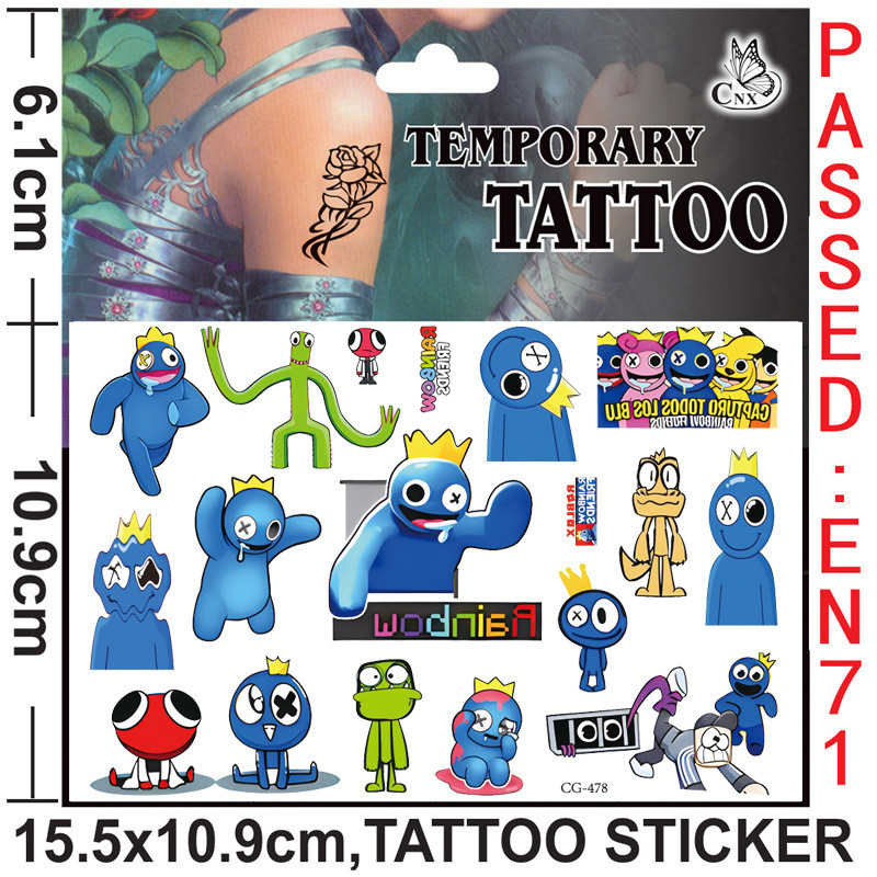 Jual Rainbow Friends Tattoo Stickers Game Blue Monster Toys Cute ...