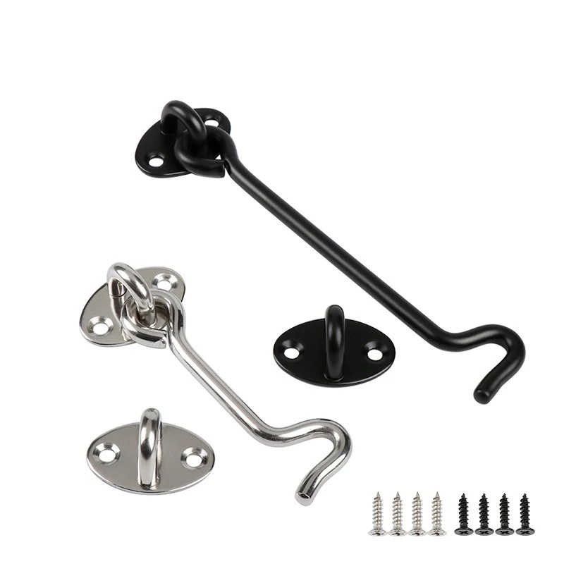 Jual Door Window Hook Black Stainless Steel Window Lock with Safety ...