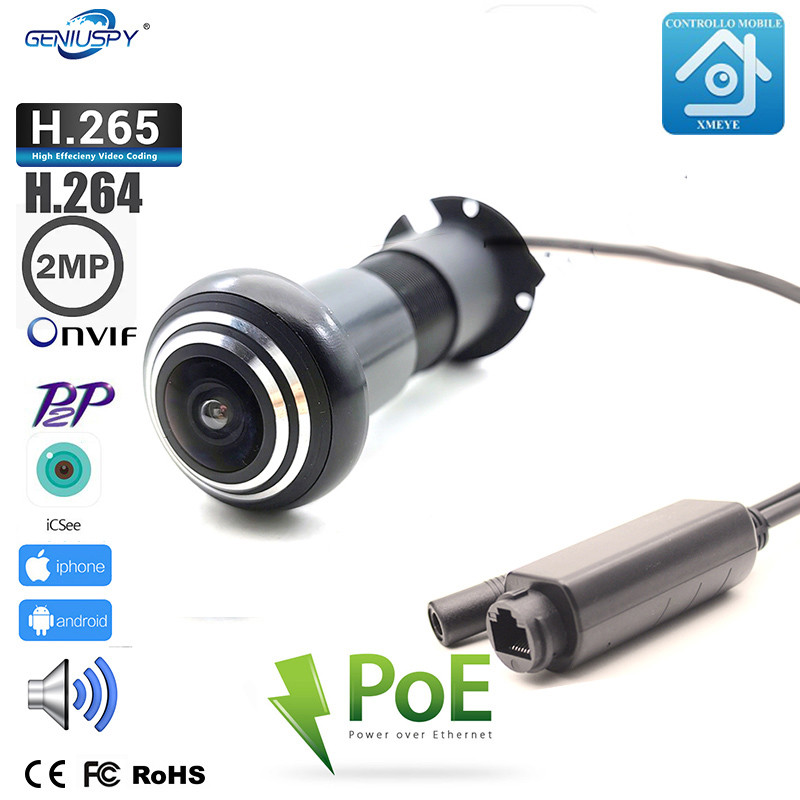 Jual Geniuspy HD 1080P Fisheye Peephole POE IP Camera Mini Door Eye ...