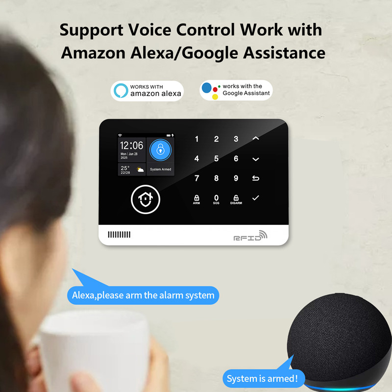 Jual Tuya Smart WiFi GSM Home Security Alarm System - Touch Keyboard ...