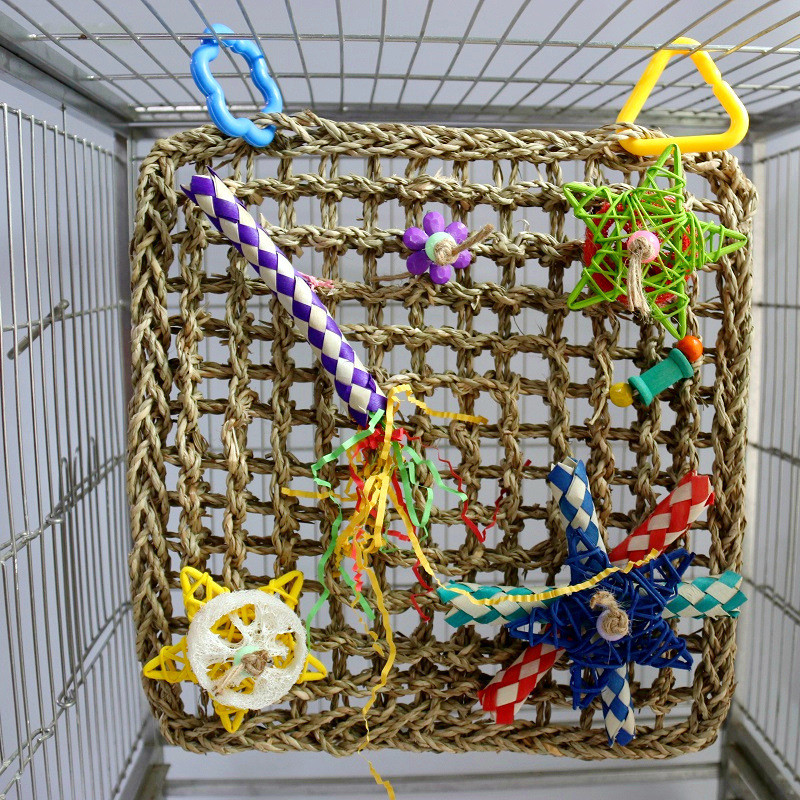 Jual Parrot grass weaving, gnawing, climbing, net bird toy Parrot ...