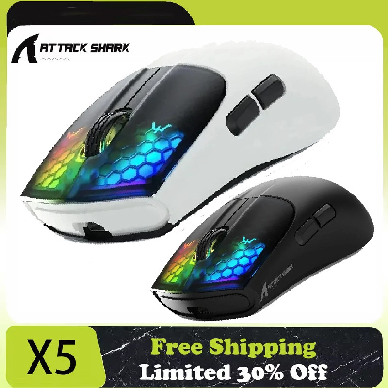 Jual ATTACK SHARK X5 Tri-Mode Wireless Rechargeable Gaming Mouse, 49g ...
