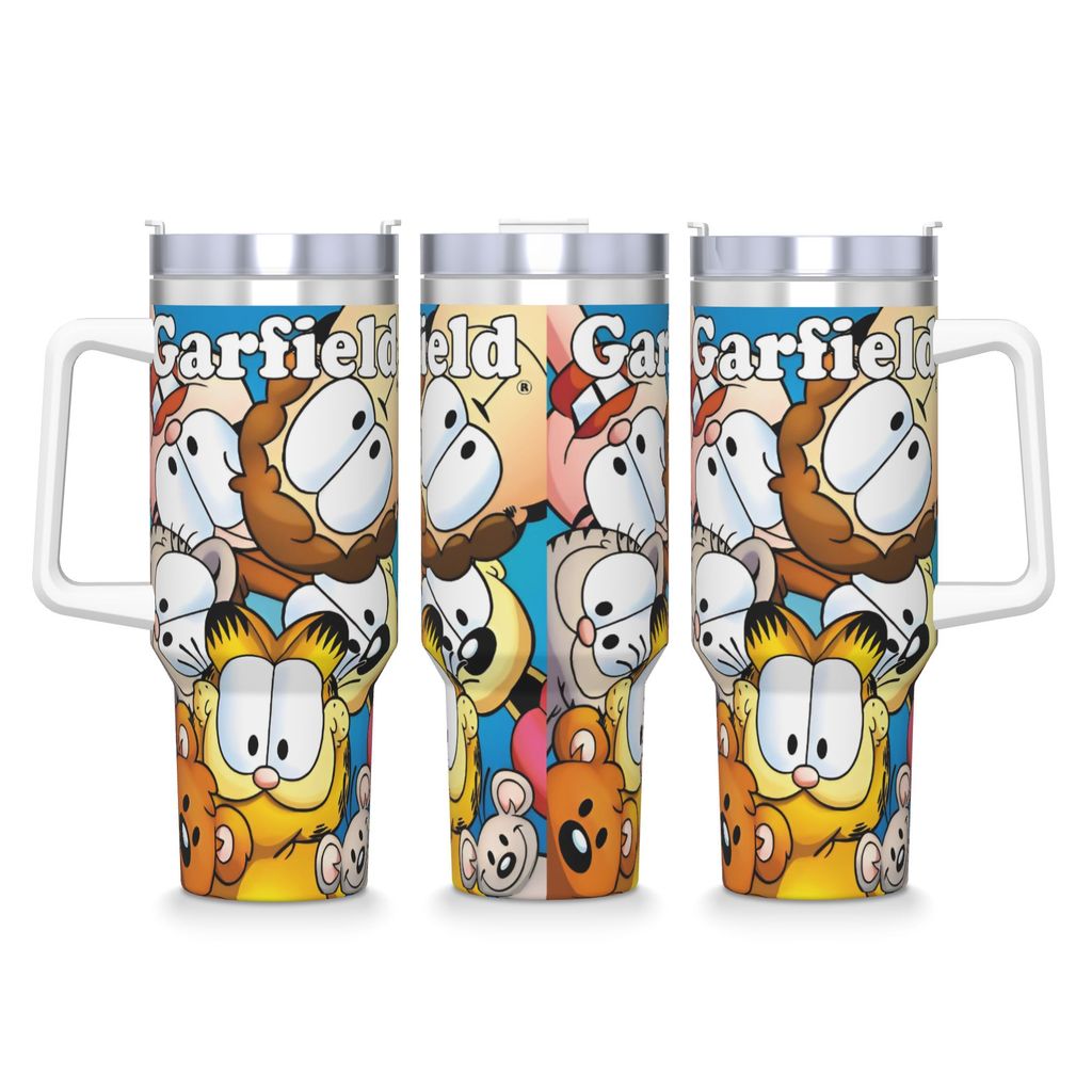 Jual Stainless Steel Tumbler Cartoon Coffee Mug Garfields Portable Cold ...