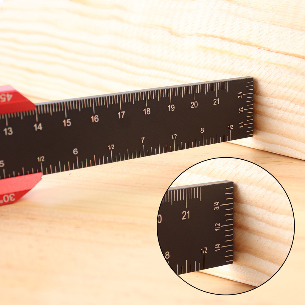 Jual Woodworking Precision Pocket Ruler Aluminum Slide Ruler Inch And ...