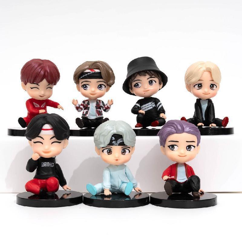 Jual Bangtan Boys 7pcs Action Figure Set Doll Model Toy Rm Jin Suga ...