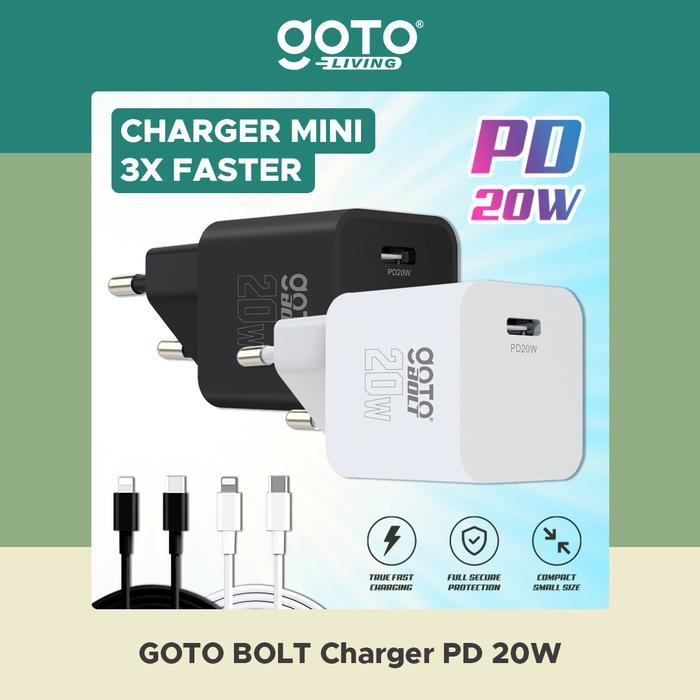Jual Ready Goto Bolt Charger Fast Charging Casan Adaptor Hp Iphone PD ...