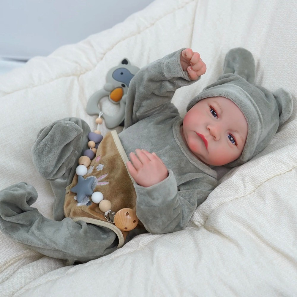 Jual MRB 43CM Levi Awake Reborn Doll Open Blue Eyes 3D Painted Skin ...