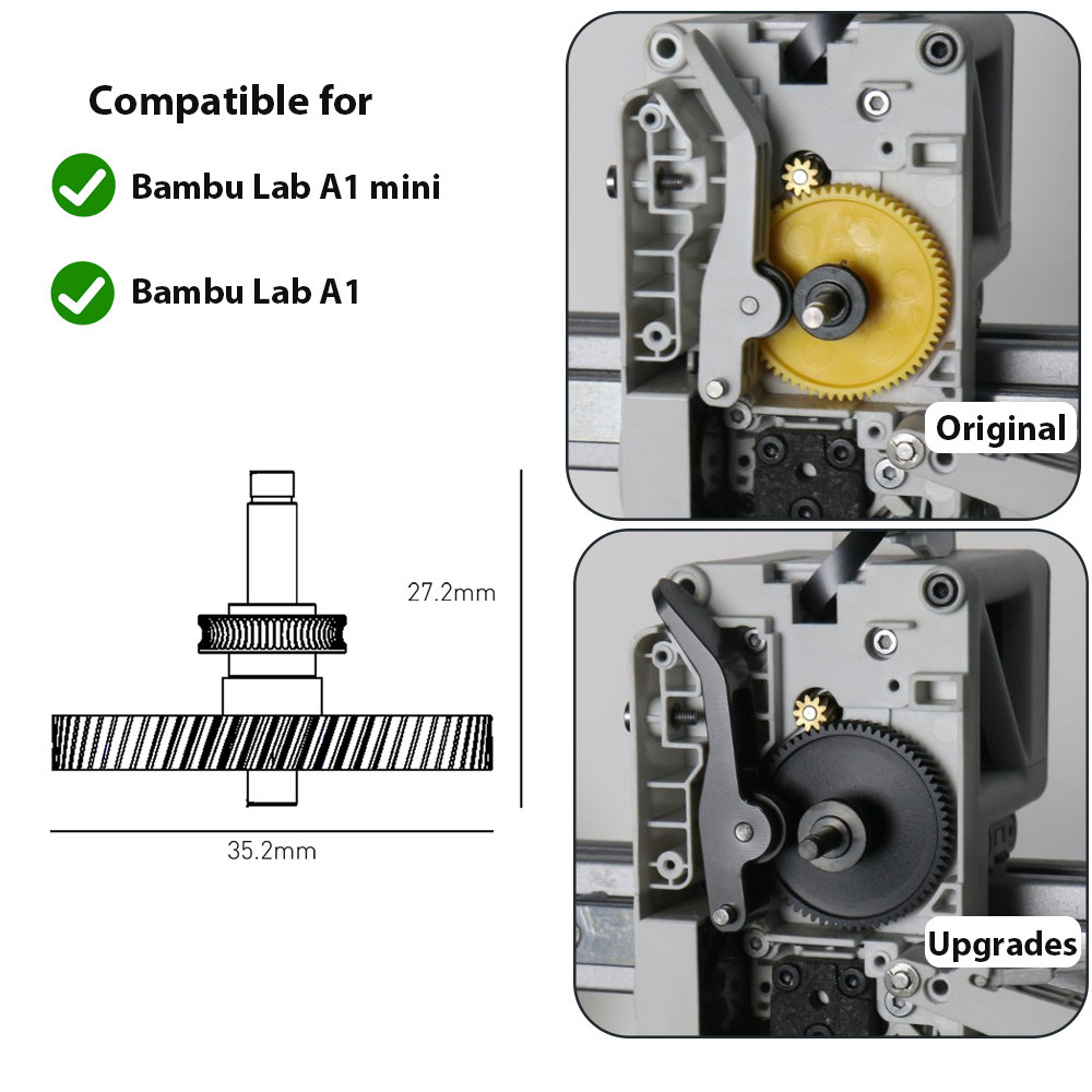 Jual For Bambulab A1 Extruder Gear A1 Gear Hardened Steel Gear High ...