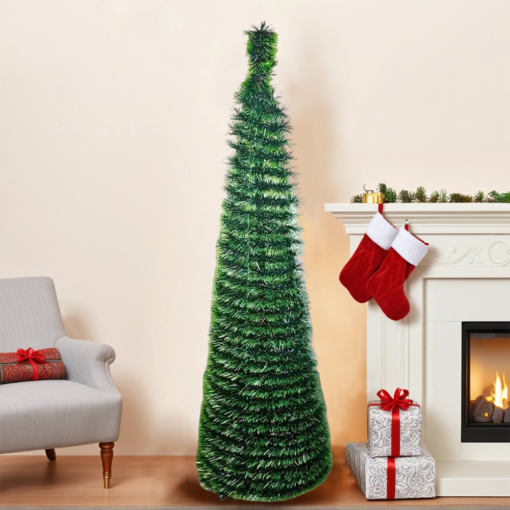 Jual 5 Ft Retractable Christmas Tree Foldable Plastic Telescopic Eco ...