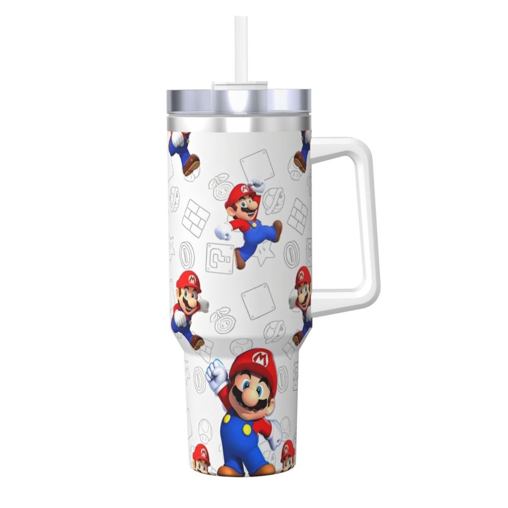 Jual Stainless Steel Tumbler Super Mario Thermal Mug Heat Preservation ...