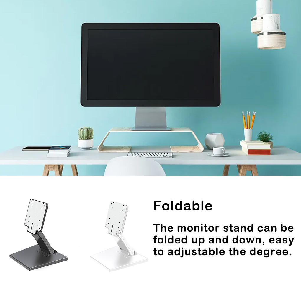 Jual Foldable Computer Monitor Stand Bracket Vesa Desktop Shelf Pc Lcd ...