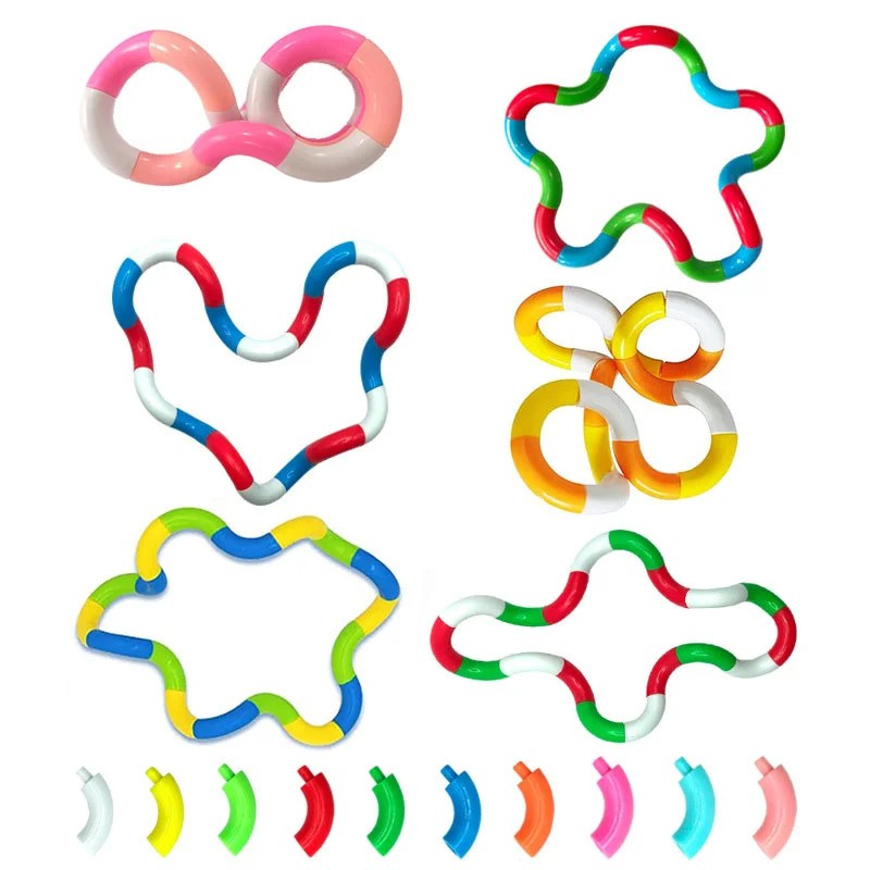 Jual 1Pcs Tangle Rope Twist Fidget Toy Rrainbow Circle Sensory Autism ...