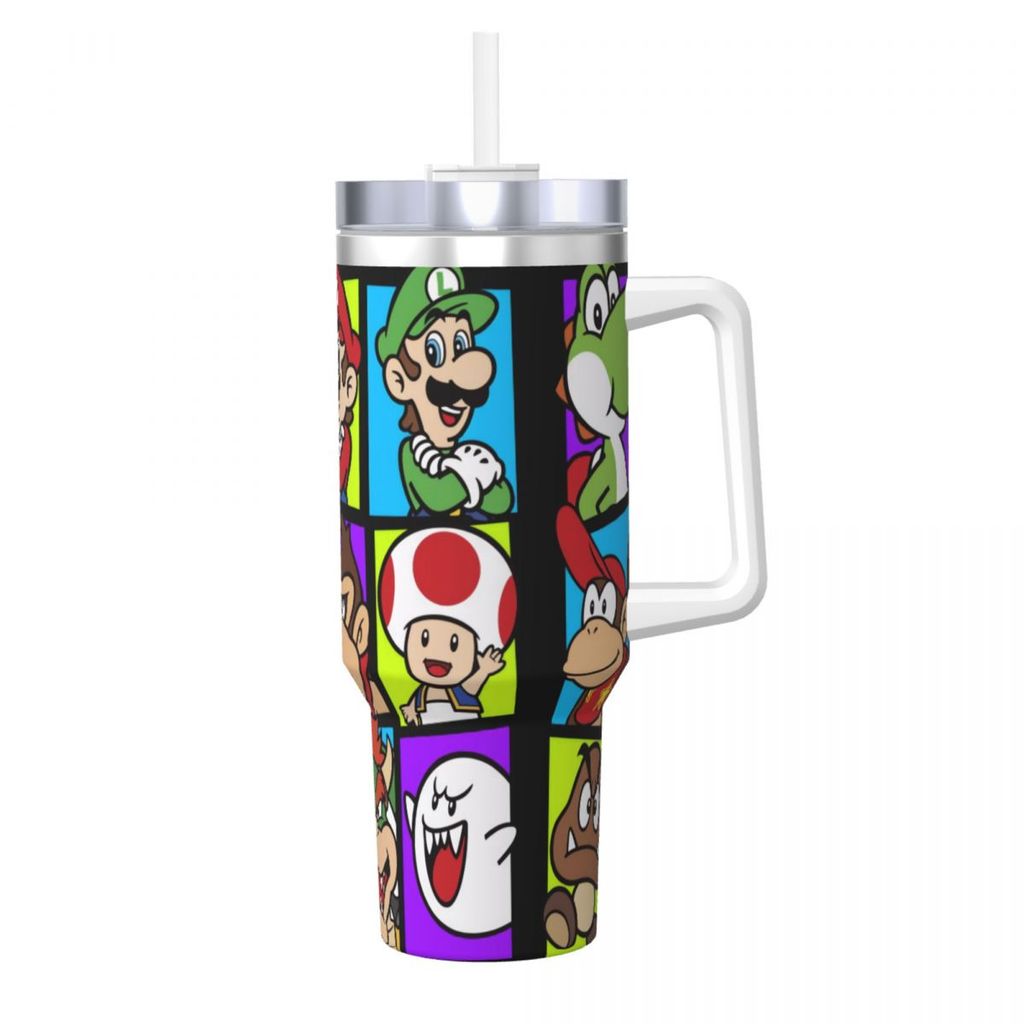 Jual Super Mario Stainless Steel Tumbler Travel Car Mugs 40oz Coffee ...