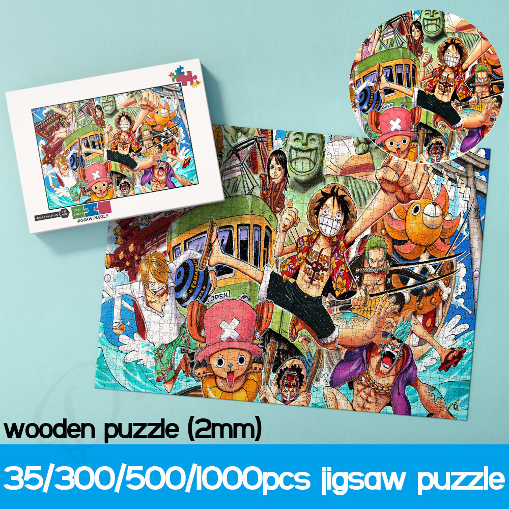 Jual One Piece Oil Painting Puzzles for Kids Cartoon Anime Characters ...