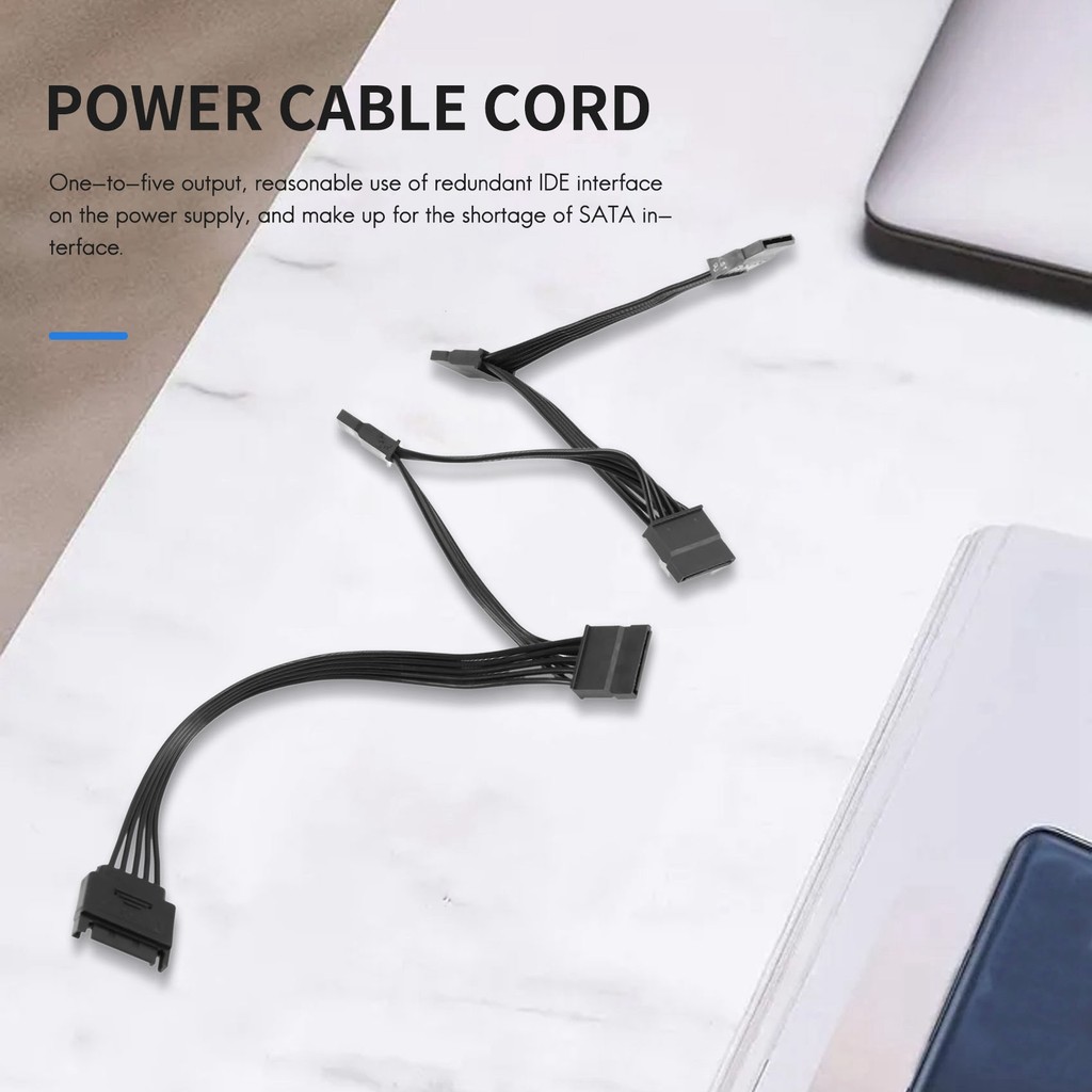 Jual 15 Pin SATA Power Extension Hard Drive Cable 1 Male to 5 Female ...
