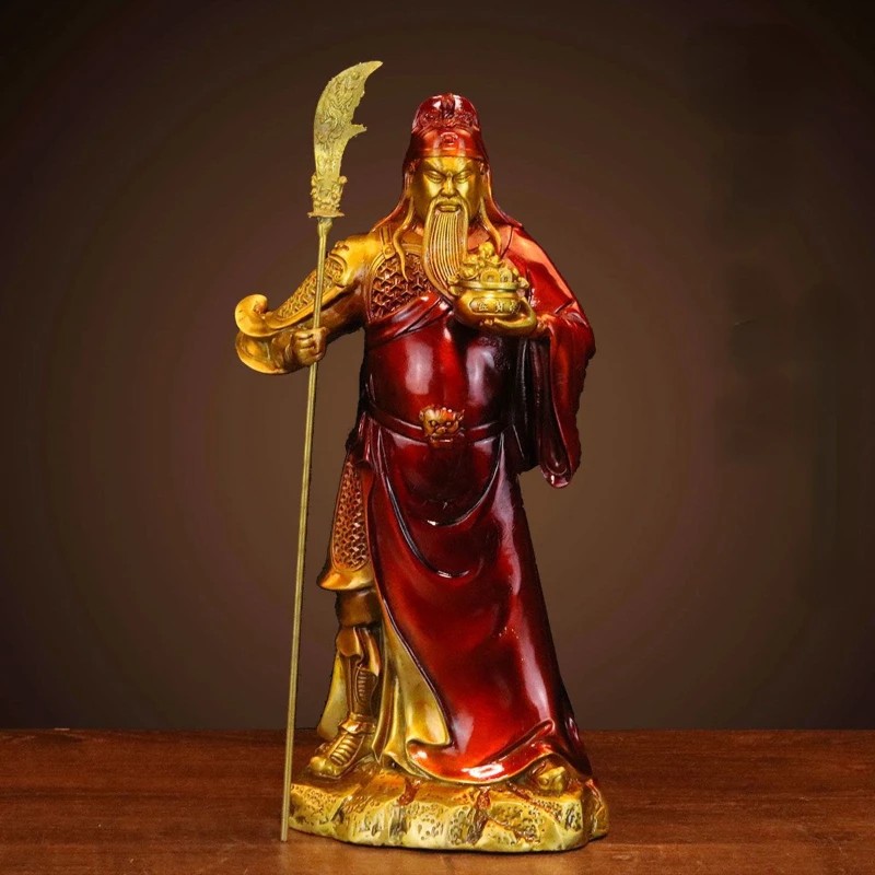 Jual Feng Shui Inviting Wealth Pure Copper Guan Yu Statue of God of ...