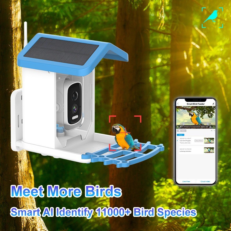 Jual 1.5L Outdoor Smart Bird Feeder 4MP HD AI Recognition Solar Low ...