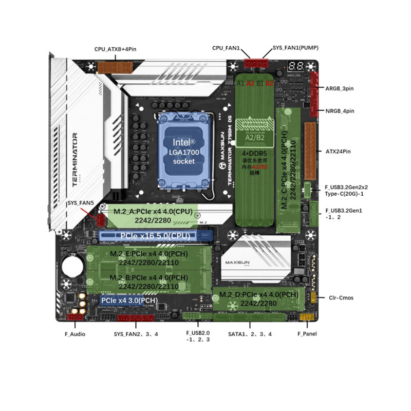Jual MAXSUN Terminator Z790M D5 WIFI Motherboard Dual-channel DDR5 ...