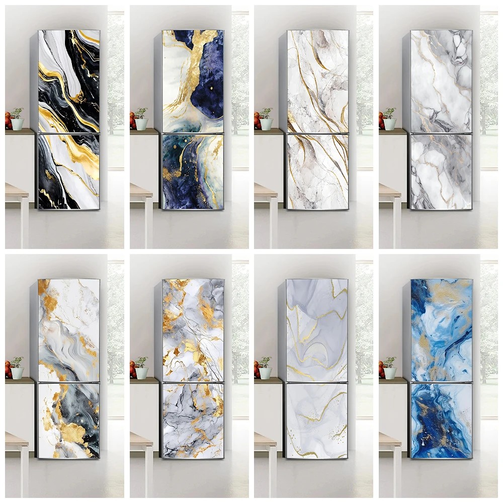 Jual Marble Tile Texture Refrigerator Door Art Sticker Waterproof ...