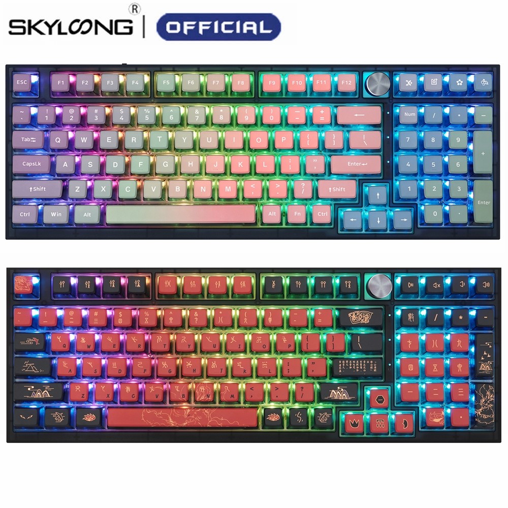 Jual SKYLOONG Mechanical Keyboard GK980 JIUWEI Rainbow 2.4G Bluetooth ...