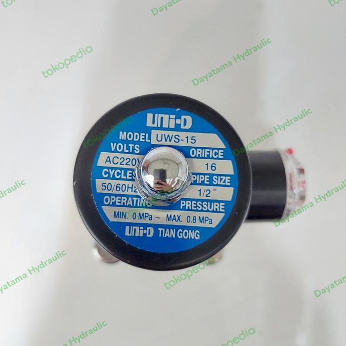 Jual Perkakas Solenoid Valve Uni-D Uws 15 1/2" Ac 220V/Dc 24V Normaly ...