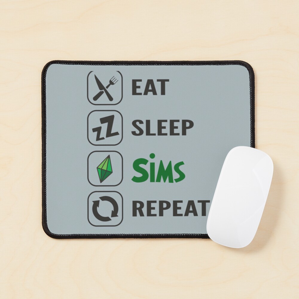 Jual Eat Sleep Sims Repeat The Sims Mouse Pad Table Printing Gamer Play ...