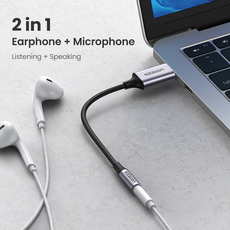 Jual UGREEN Sound Card External 3.5mm USB Adapter USB to Headphone ...