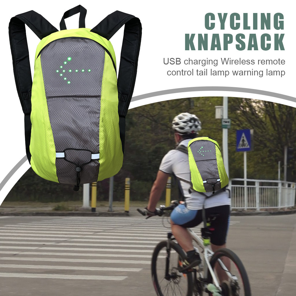 Jual New LED Wireless Cycling Vest Safety LED MTB Bike Bag Turn Signal ...