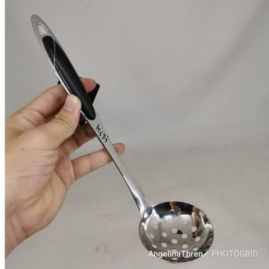 Jual Centong Kecil Bolong Lubang Saring Tiris Saringan Stainless Silver ...