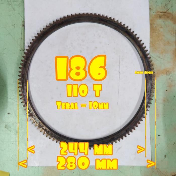 Jual Gear Gigi Starter Flywheel Roda Angin Genset Solar Silent 186F 186 ...