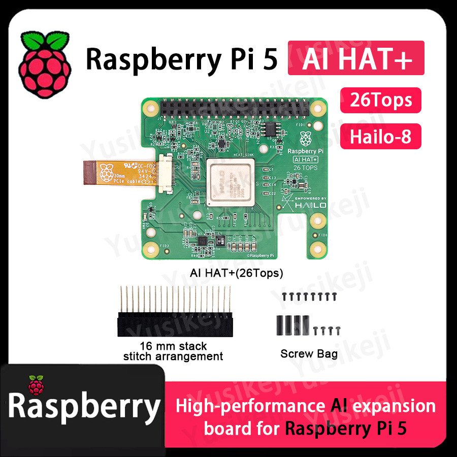 Jual Original Raspberry Pi 5 Ai Hat+ Expansion Board 13Tops 26Tops M.2 ...