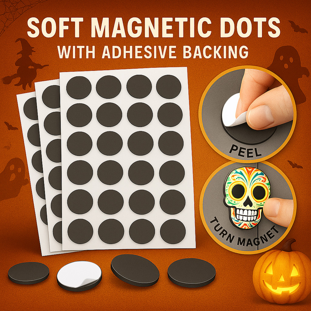 Jual 35Pcs Round Magnets with Adhesive Backing, Flexible Magnets ...