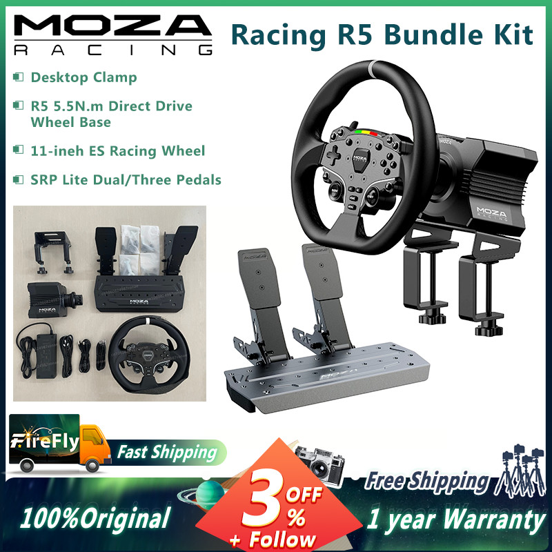 Jual MOZA Racing R5 Bundle Kit Direct Drive Wheel Base 5.5 Nm Peak ...
