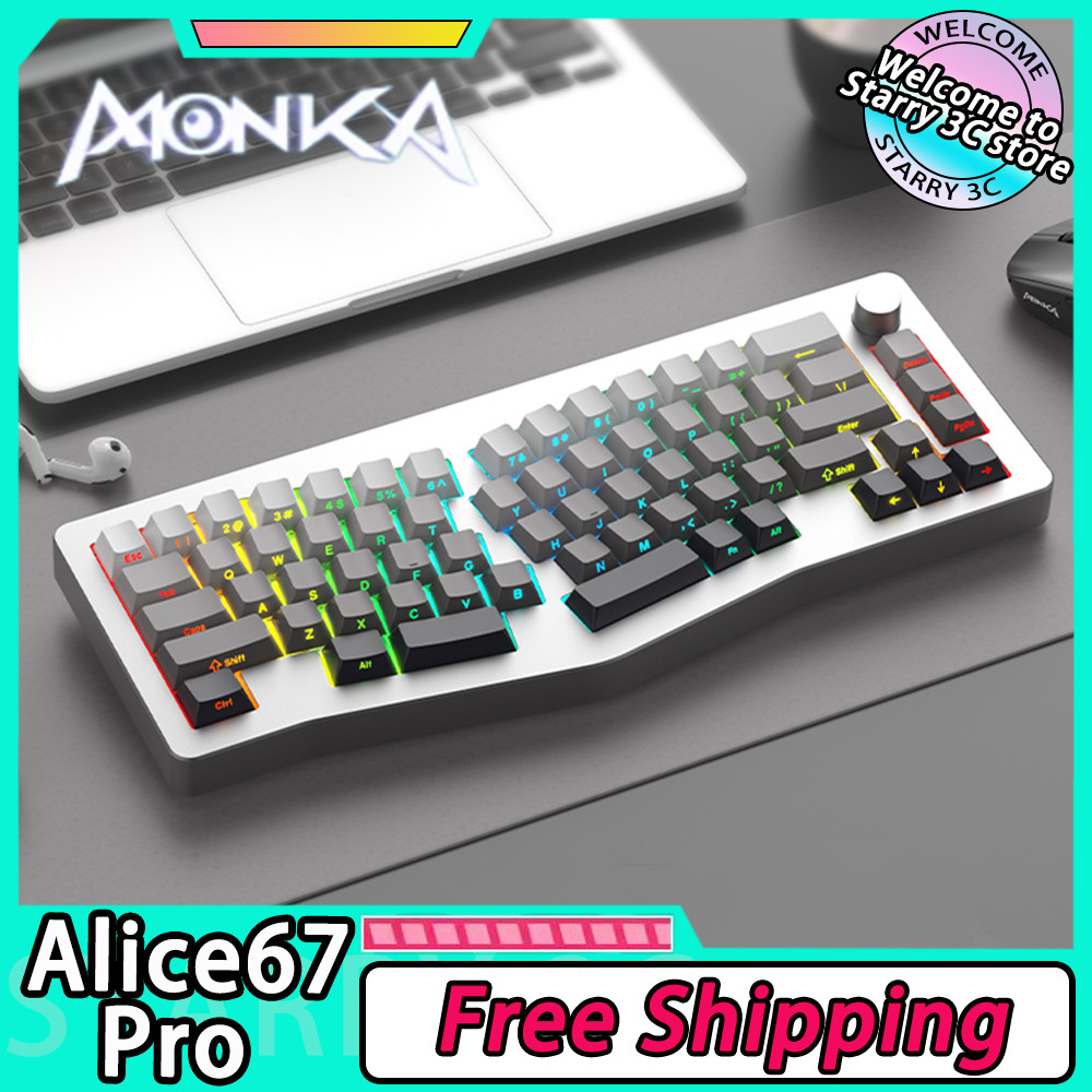 Jual MONKA Alice67Pro Mechanical Keyboard Kit Aluminium Alloy Three ...