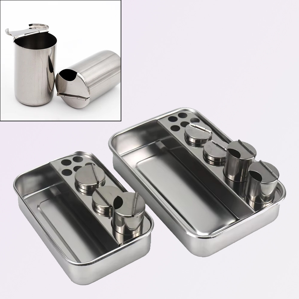 Jual Stainless Steel Dental Lab Organizer 3/4 Bottle Storage Box with ...