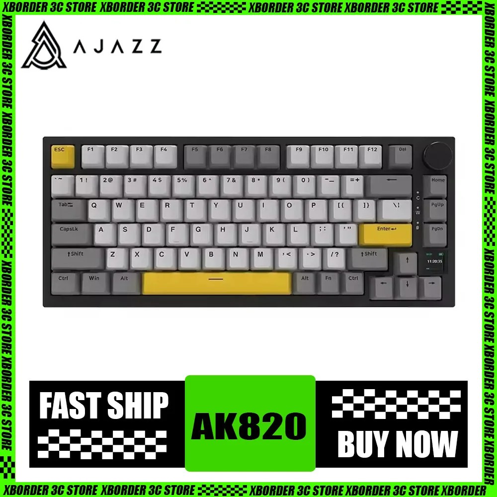 Jual Ajazz Ak820 Pro Mechanical Keyboard Smart Screen Multifunctional ...