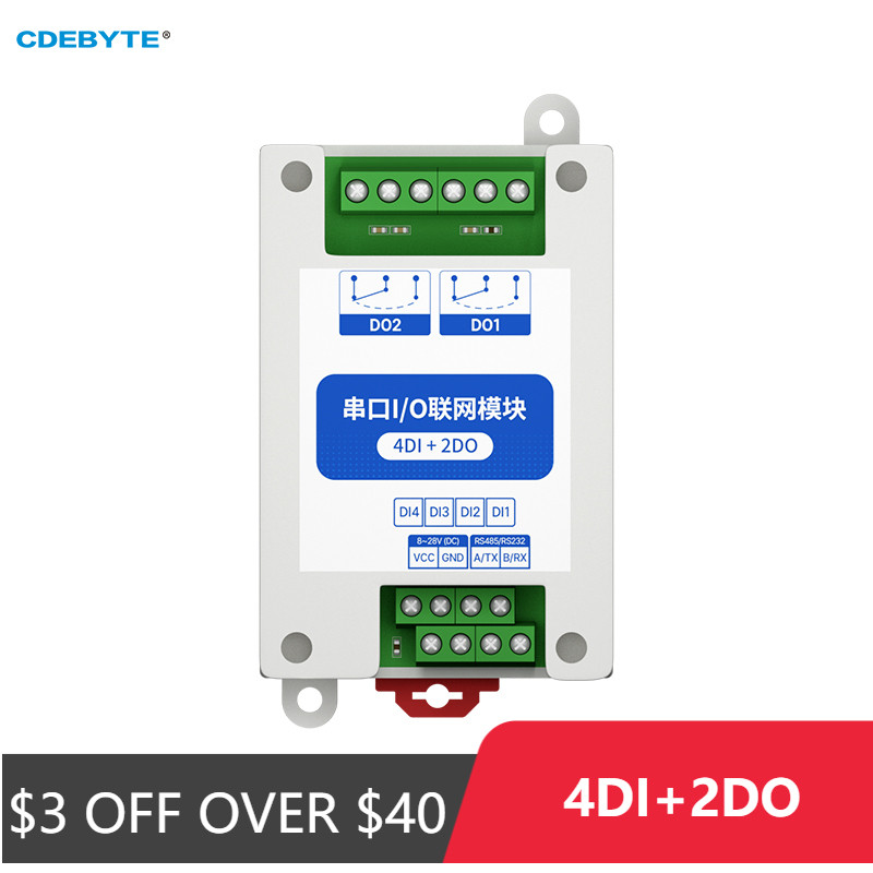 Jual ModBus RTU Serial IO Module RS485 Interface 4DI+2DO 8 Digital ...