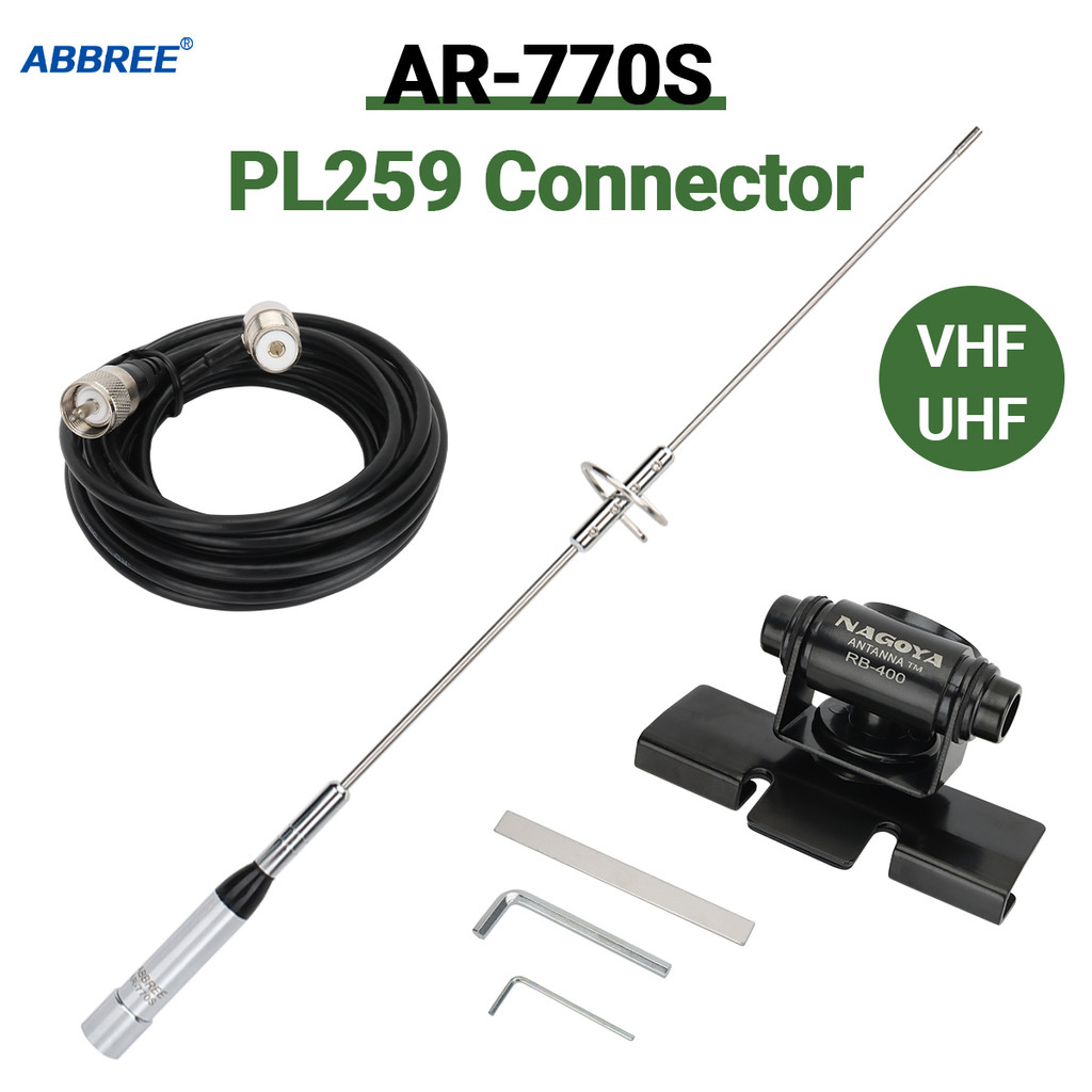 Jual Abbree Ar-770S Dual Band Vhf Uhf Antenna High Gain 144/430Mhz For ...