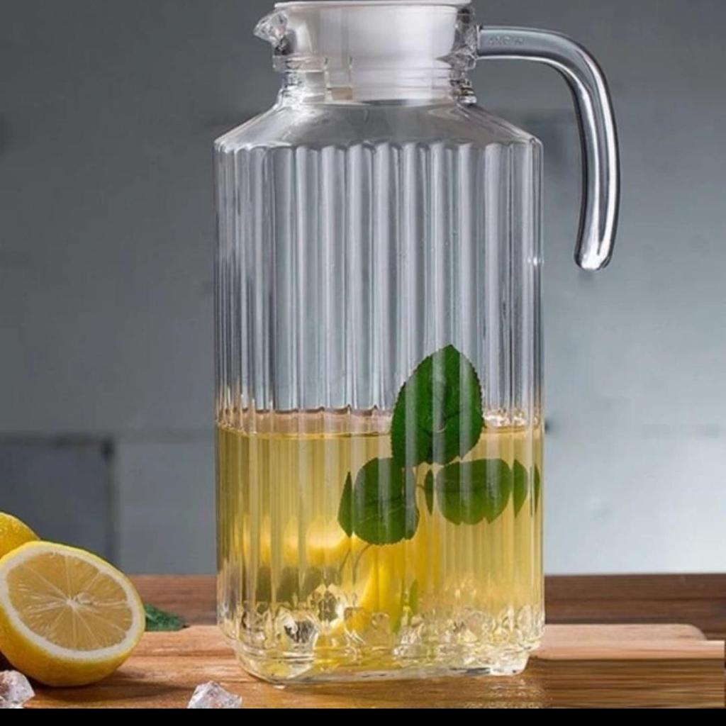 Jual Pitcher Gagang Motif Ulir Garis Kaca Beling Bening Transparan Awet ...