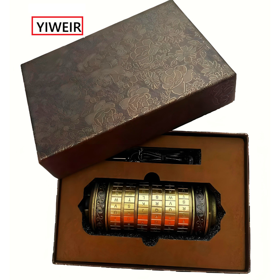 Jual BRONZE Leonardo Da Vinci Code Toys Metal Cryptex Locks for Wedding ...