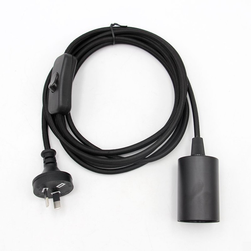 Jual 220V-240V 3m AC 2 Prong AU Plug Fabric Cloth Covered Power Cords ...