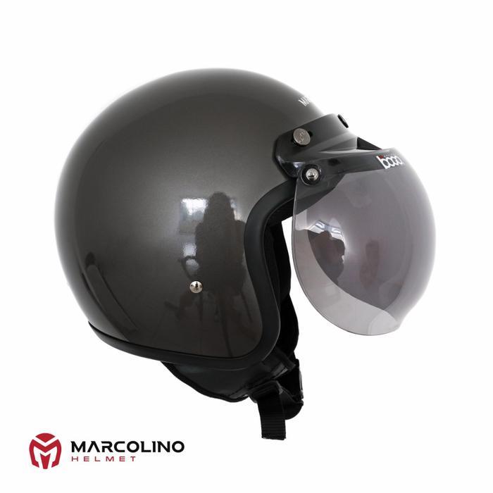 Jual HELM BOGO RETRO MARCOLINO EDITION SNI GREY GLOSSY ORIGINAL BOGO ...