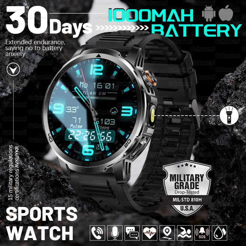 Jual New T-Rex3 Ultra 1000mAh Battery Smart Watch 5ATM Waterproof Voice ...